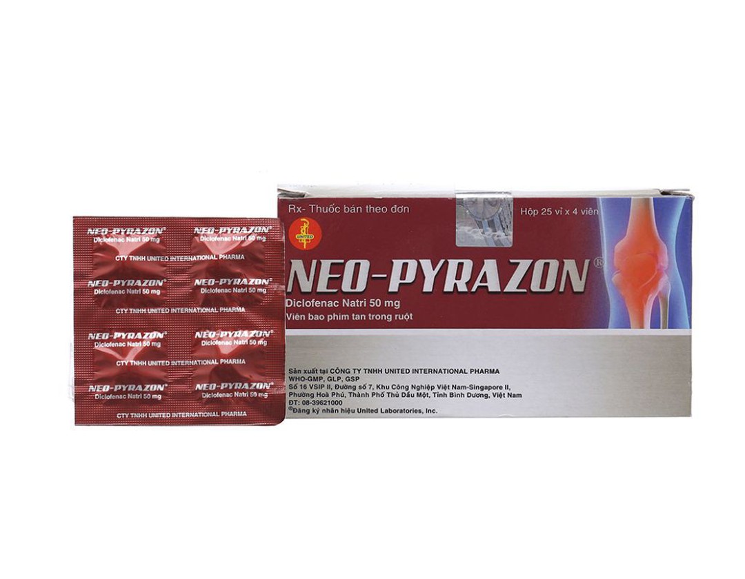 Thuốc Neo Pyrazon 50mg giảm đau, kháng viêm xương khớp (hộp 25 vỉ x 4 viên)