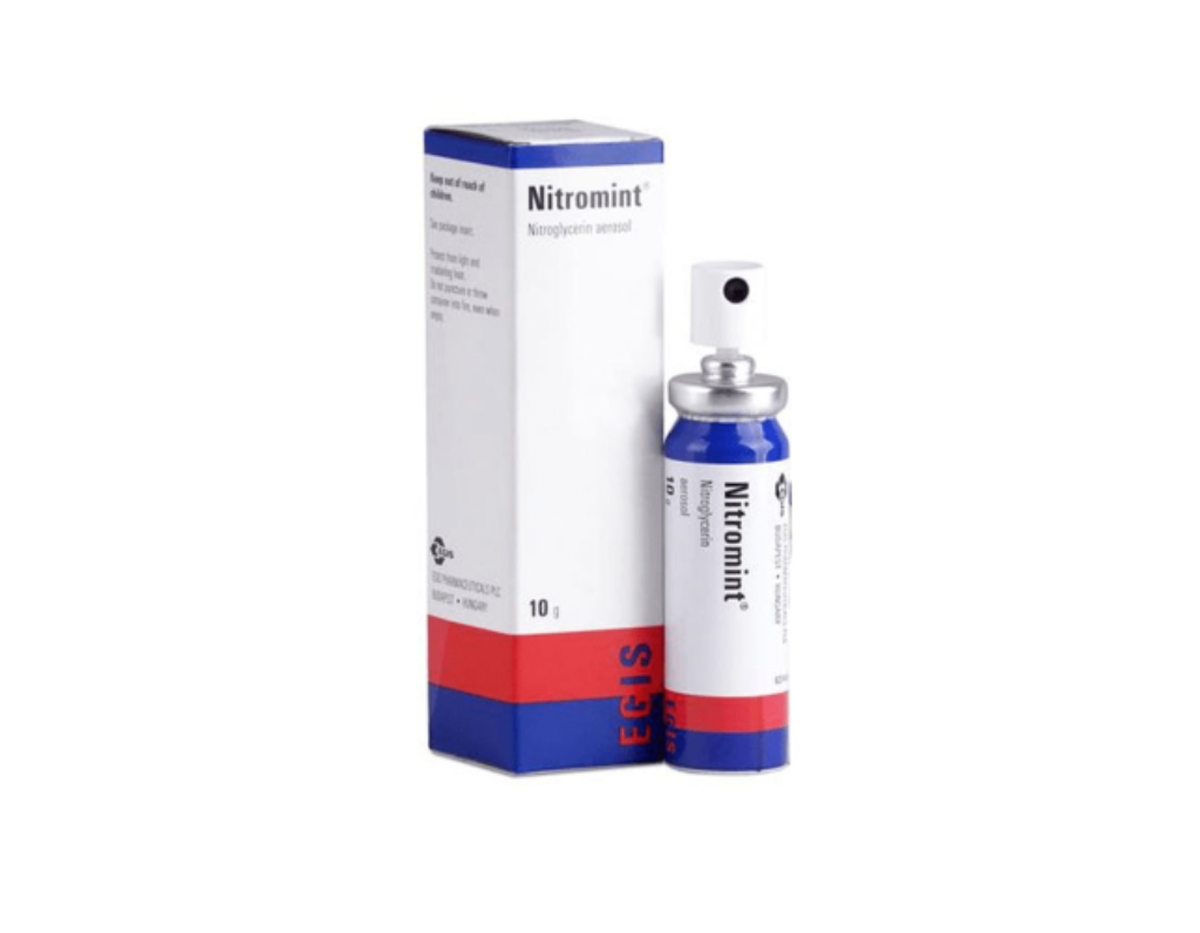 Thuốc Nitromint Xịt 8mg/g điều trị đau thắt ngực cấp tính (Hộp 1 chai 10g)