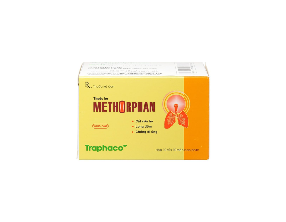 Thuốc Methorphan trị ho trong bệnh lý hô hấp (Hộp 10 vỉ x 10 viên)