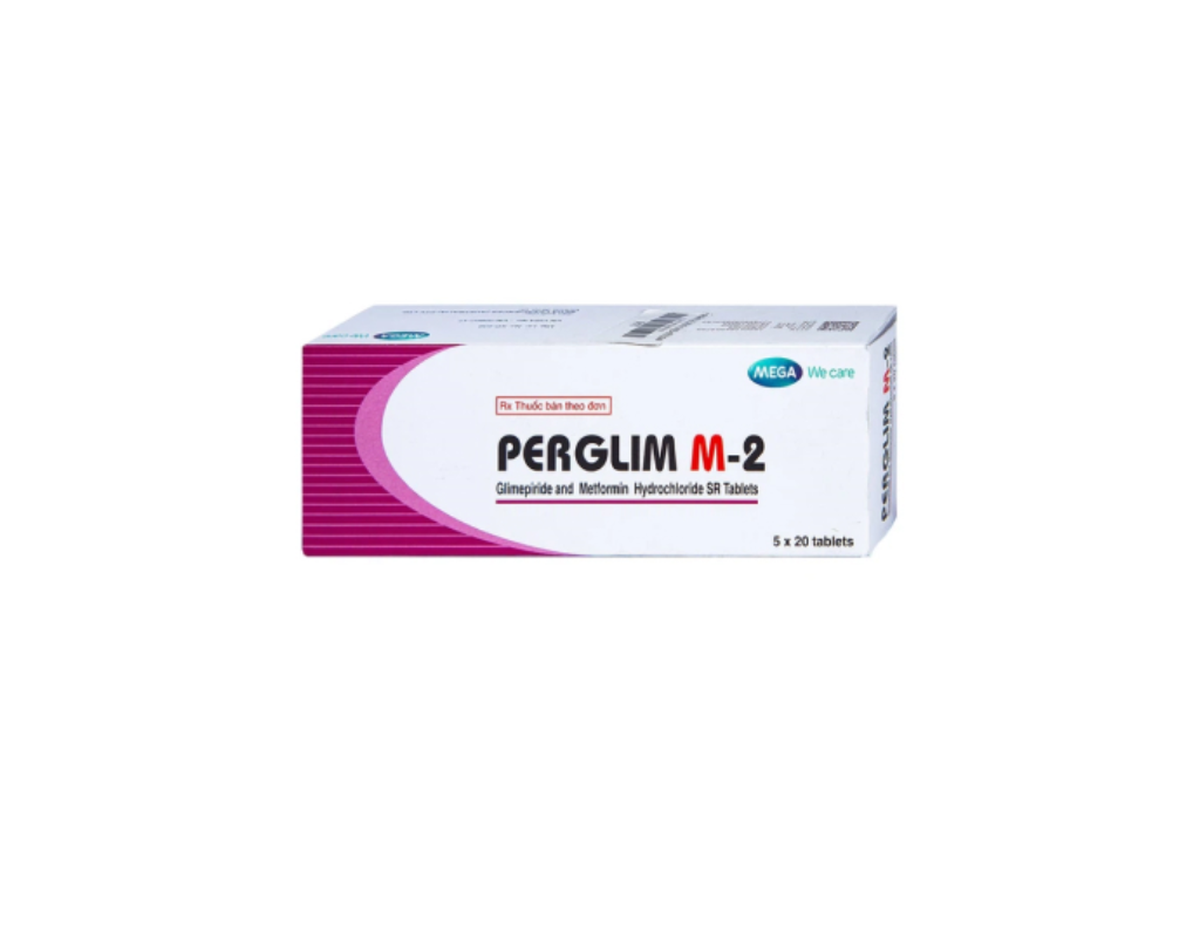 Thuốc Perglim M-2 điều trị tiểu đường (hộp 5 vỉ x 20 viên)
