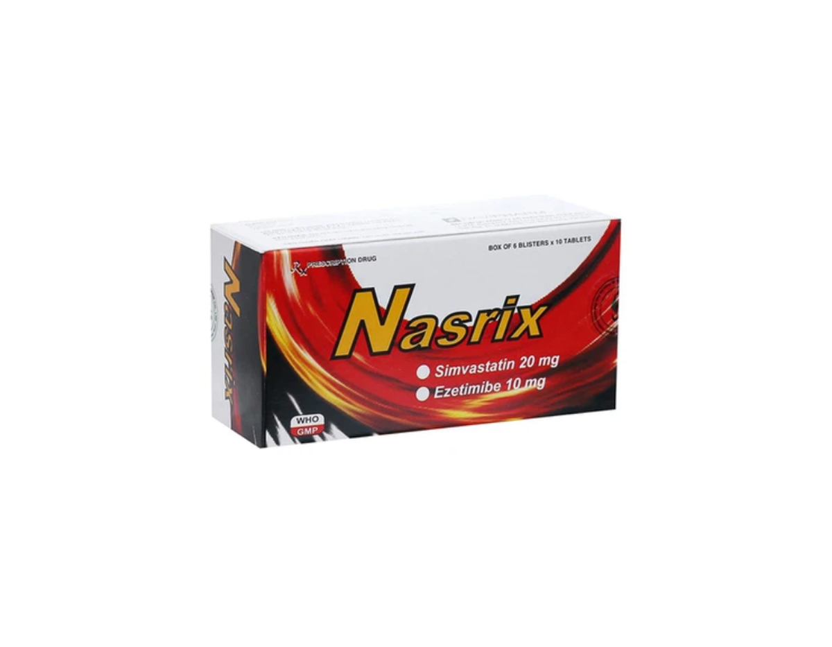 Thuốc Nasrix điều trị tăng cholesterol huyết tiên phát (Hộp 6 vỉ x 10 viên)
