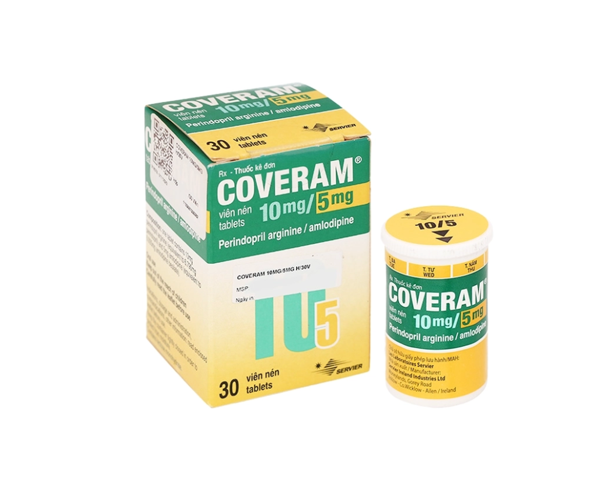 Thuốc Coveram 10mg/5mg điều trị tăng huyết áp (Lọ 30 viên)