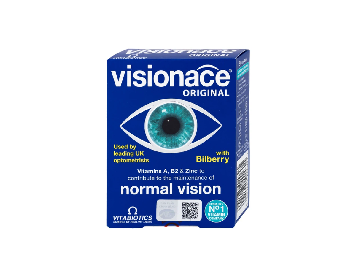 Viên uống Visionace Original Vitabiotics bổ sung vitamin, khoáng chất, lutein, hỗ trợ cải thiện ...