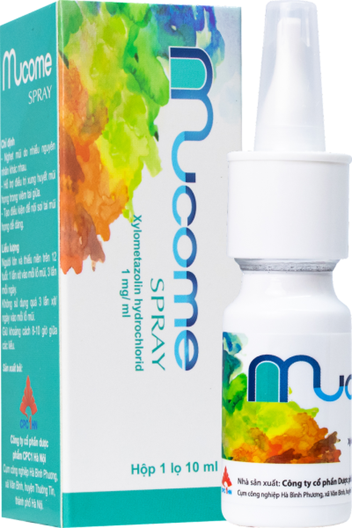 Thuốc xịt mũi Mucome 0.1% giảm nghẹt mũi và xung huyết mũi (Hộp 1 lọ 10ml)