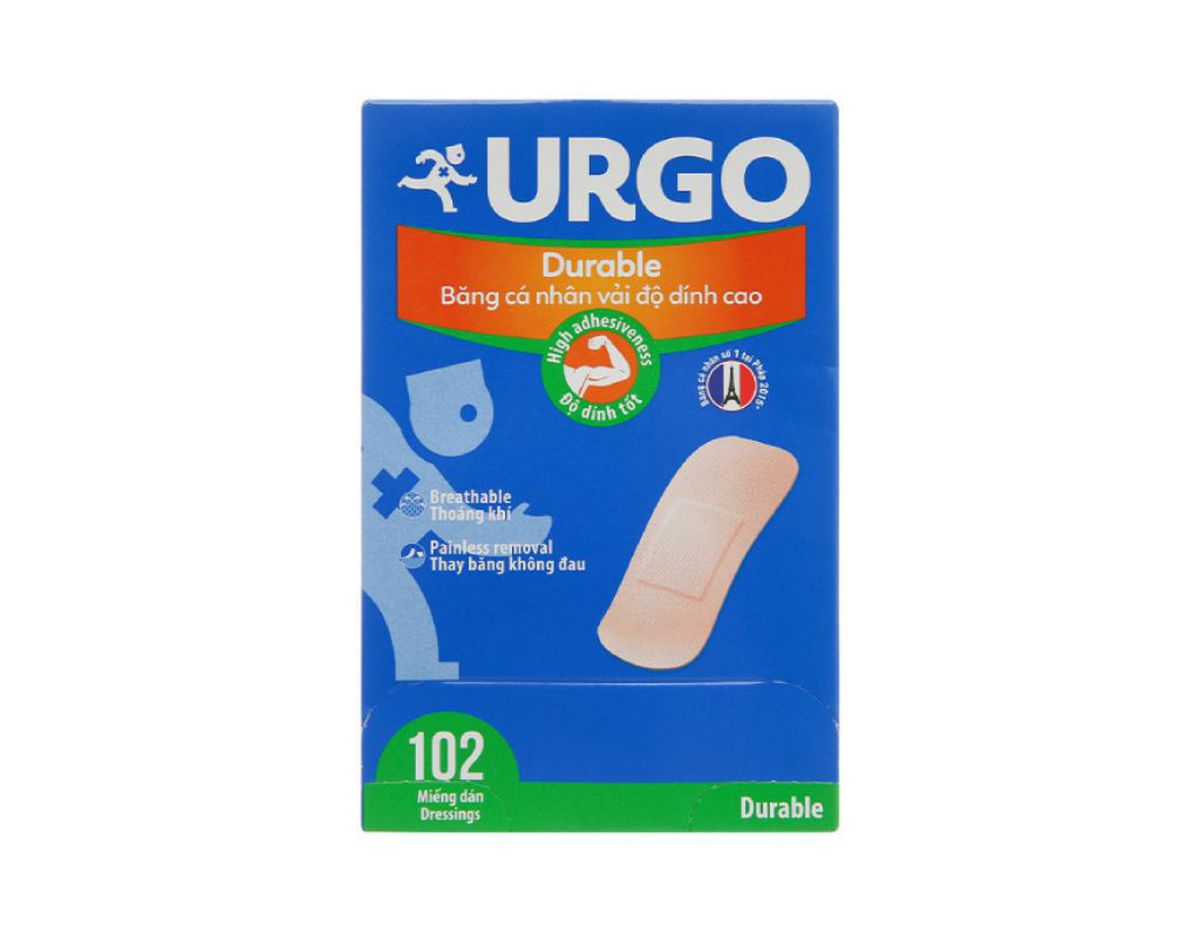 Băng cá nhân vải Urgo Durable (2 x 6 cm) (Hộp 102 miếng)