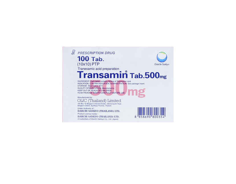 Thuốc Transamin Tab.500mg Daiichi điều trị bệnh bạch huyết, thiếu máu ...