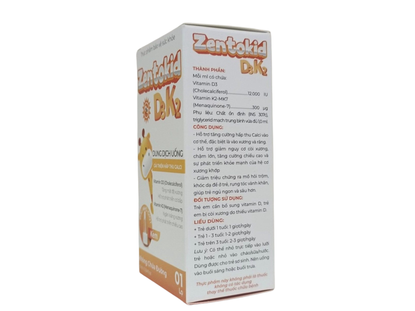 Dung dịch Zentokid D3K2 cải thiện hấp thu canxi (Lọ 5ml)